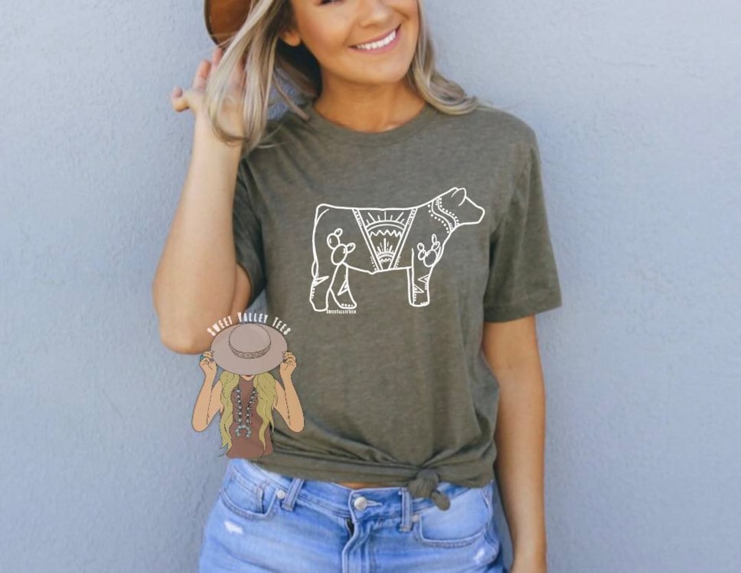Hand Drawn Show Steer | Show Cattle Tee | Livestock Tee | Stock Show ...