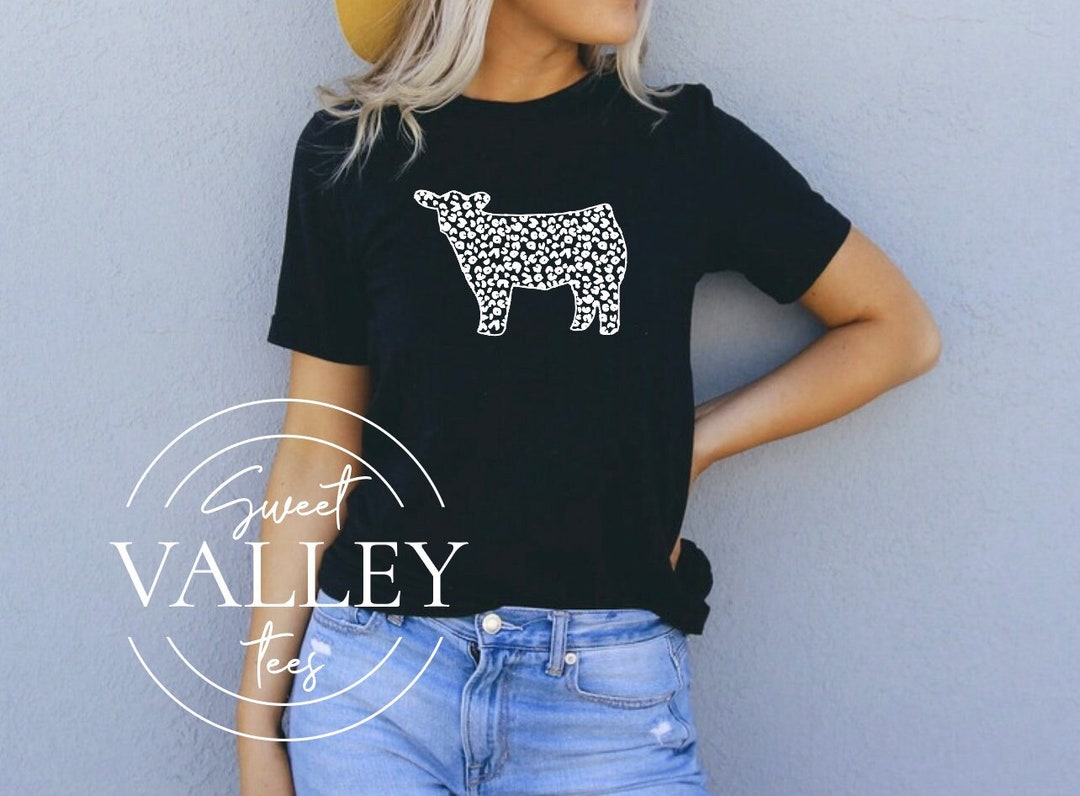 Leopard Steer Graphic Tee - Etsy