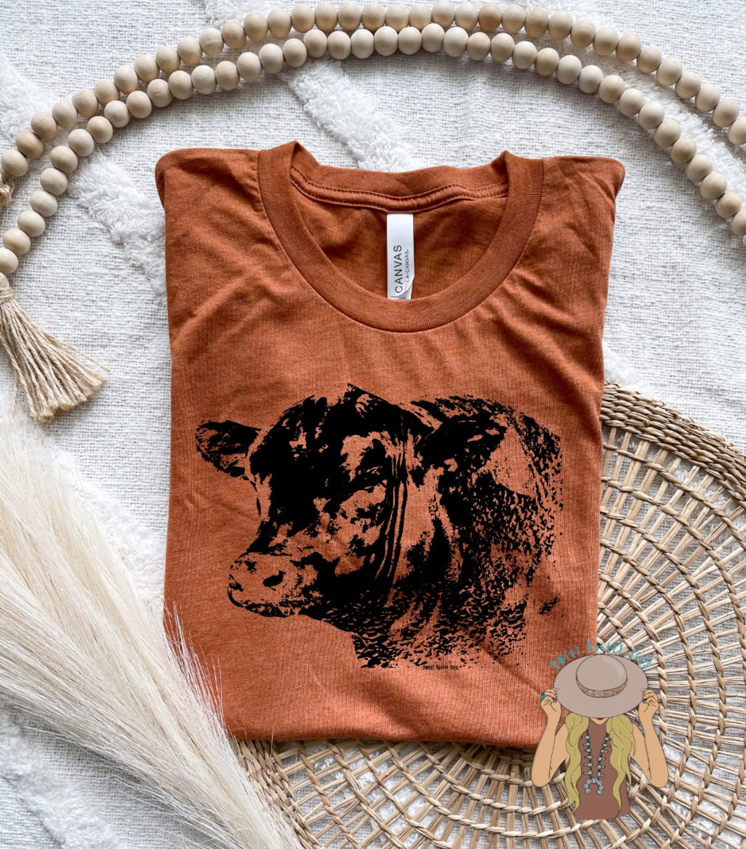 Angus Bull Graphic Tee - Heather Autumn - Etsy