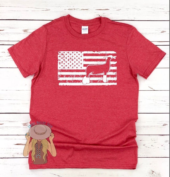 Show Lamb Graphic Tee American Flag Show Lamb Tee Show | Etsy