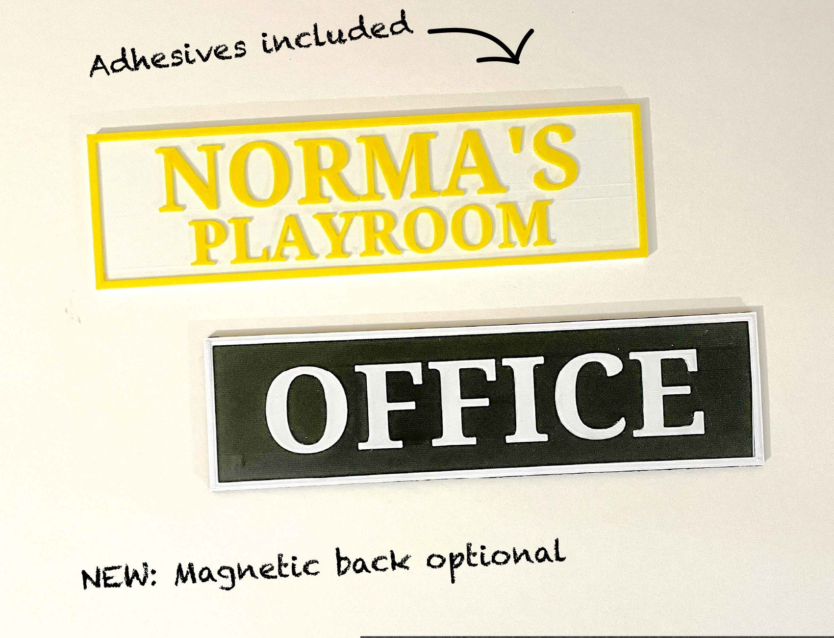 XL Personalized Name Plate, Affordable Multicolour Text, High Contrast ...