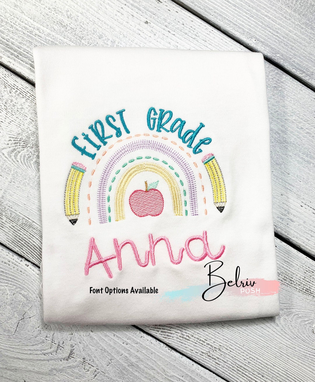 First Grade Rainbow Shirt, Back to School Shirt for Kids, Girl Pencil ...