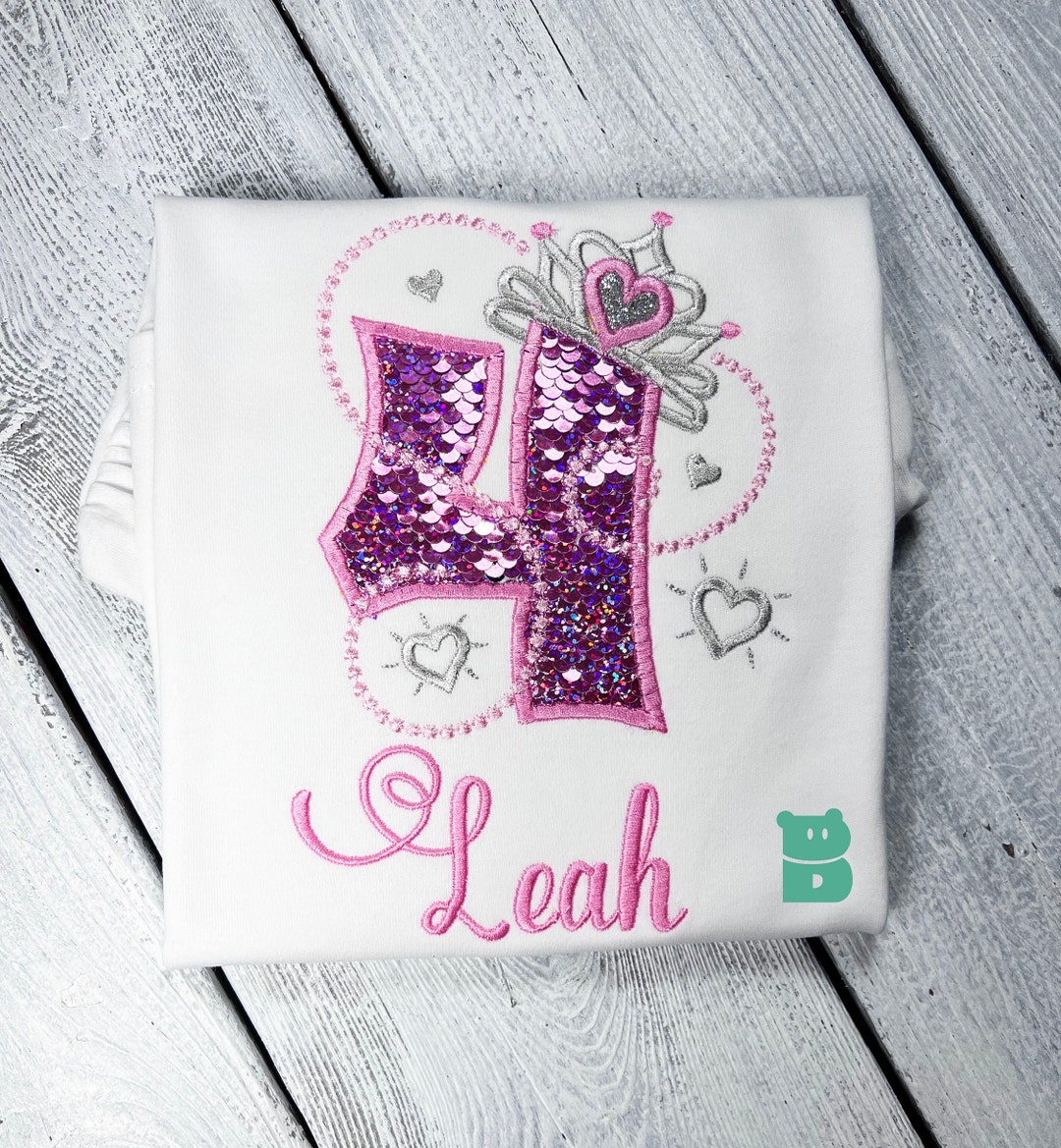 Princess Birthday Shirt , 4th Birthday Princess Party Top, Girl ...