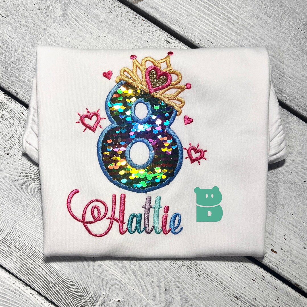 Princess Birthday Shirt ,8th Birthday Princess Party Top, Girl ...