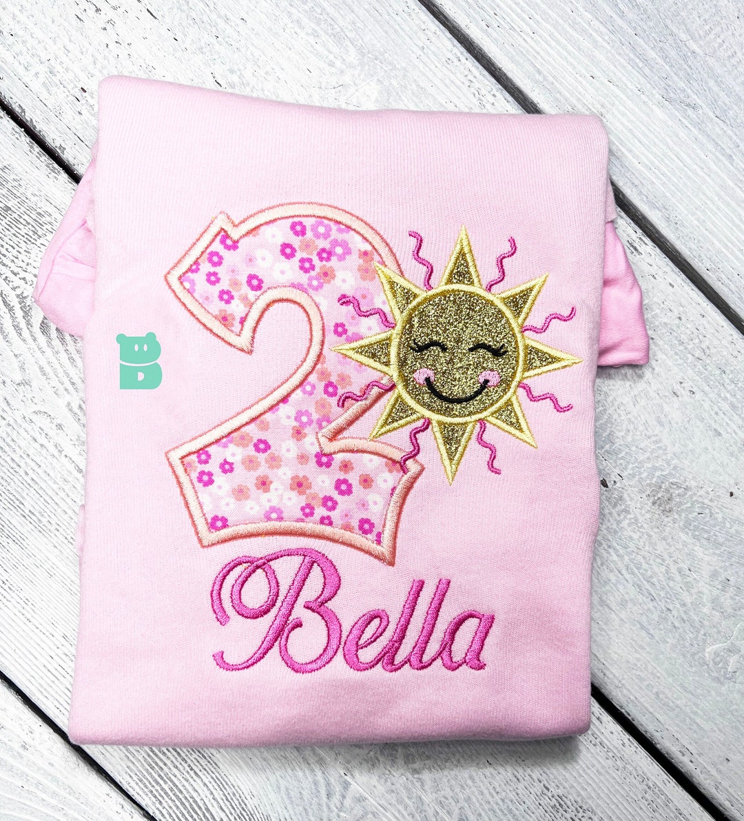 Sunshine Birthday Shirt , 2nd Birthday Sun Party Top, Girly Sun ...