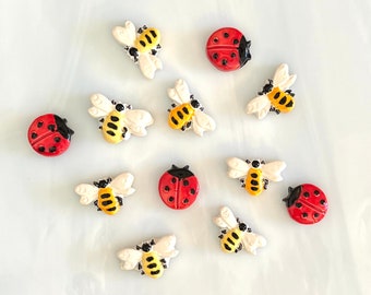 Ceramic Bee, Ladybug and Dragonfly Tiles, 12 Pcs, Bright Bold Colors ...