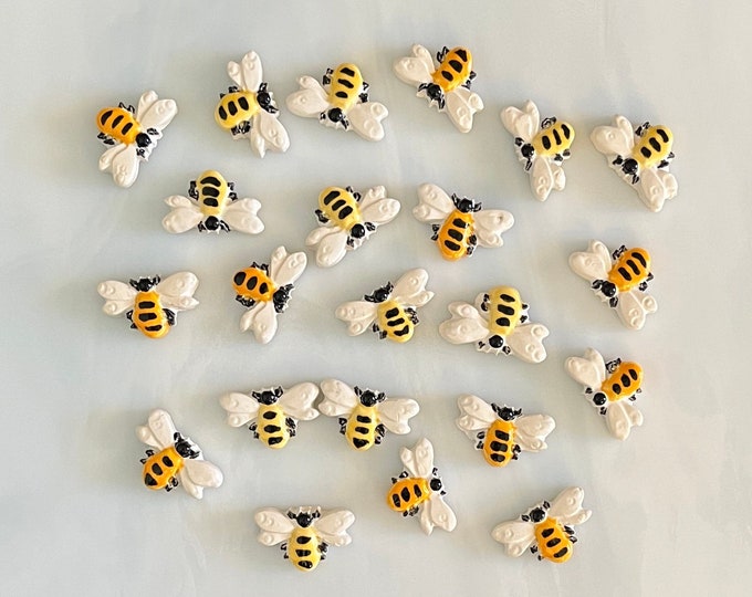 Ceramic Bee Tiles, Whimsical Bees in Two Yellows, Insect Tiles, Mosaic ...