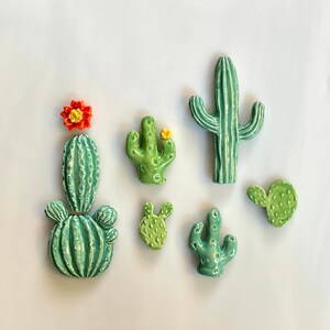 Ceramic Cactus Succulent Tiles, 8pcs, Variety of Styles and Sizes ...