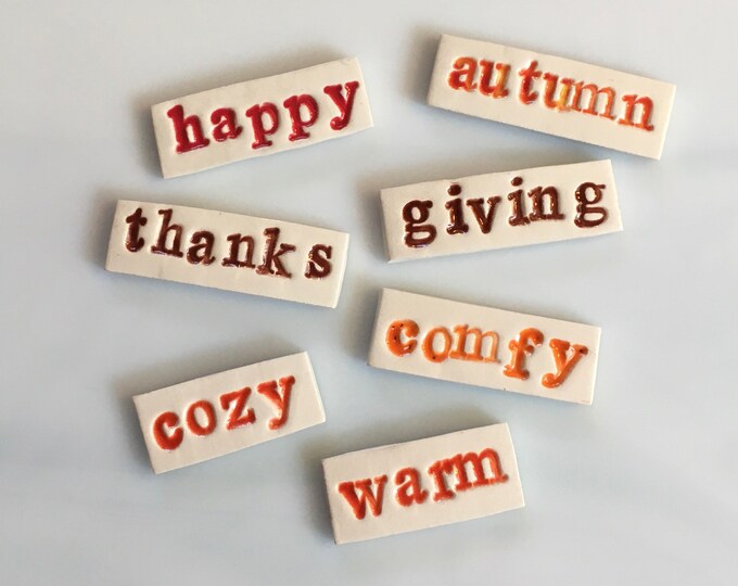 Ceramic Word Tiles, 7 Pcs, 3/8" Lettering Word Tiles for Mosaics, Arts ...
