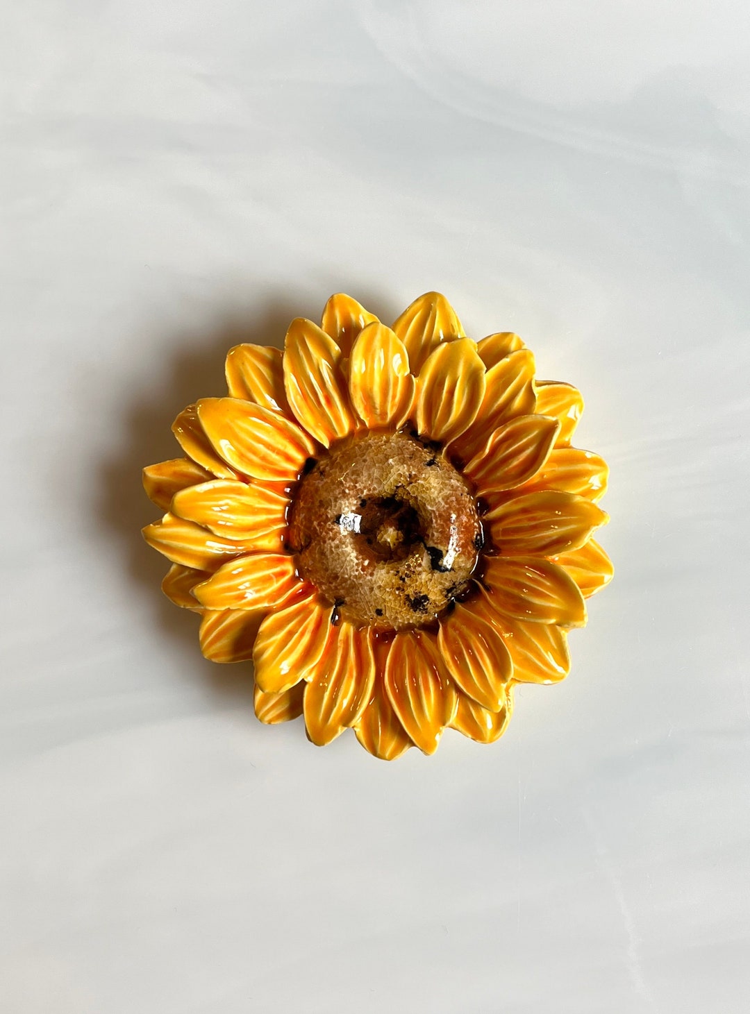 Ceramic Sunflower Tile, 1pc, Choice of Colors, Dimensional and Detailed ...