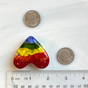 Glass Fused Heart, Pocket Hug, Rainbow, Hand Crafted, Gift Mother's Day ...