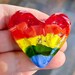 Glass Fused Heart, Pocket Hug, Rainbow, Hand Crafted, Gift Mother's Day ...