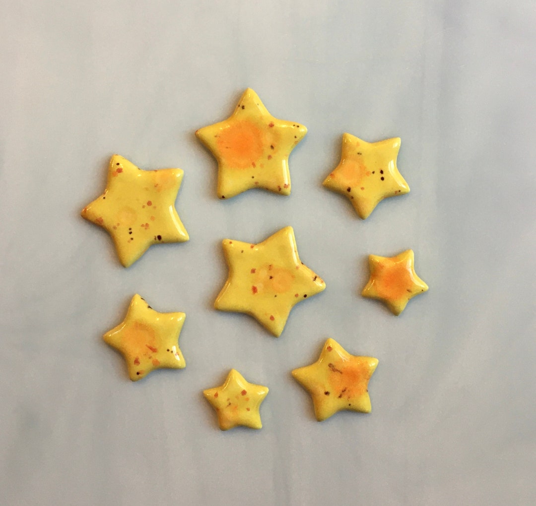 Ceramic Star Tiles 8pcs Various Sizes Celestial Stars - Etsy
