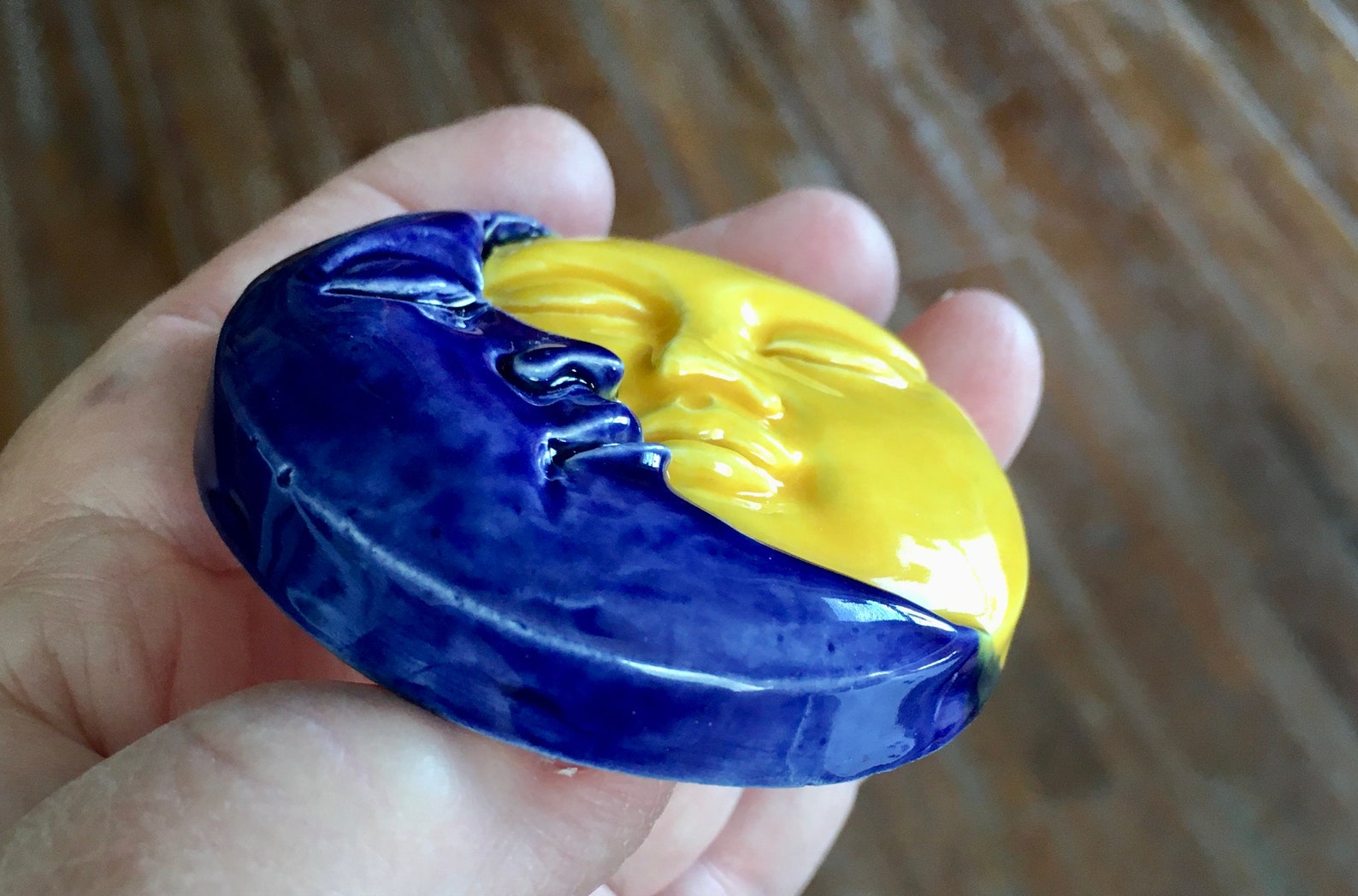 Ceramic Sun/moon Face & Star Tiles 7pcs Whimsical Sun/moon - Etsy