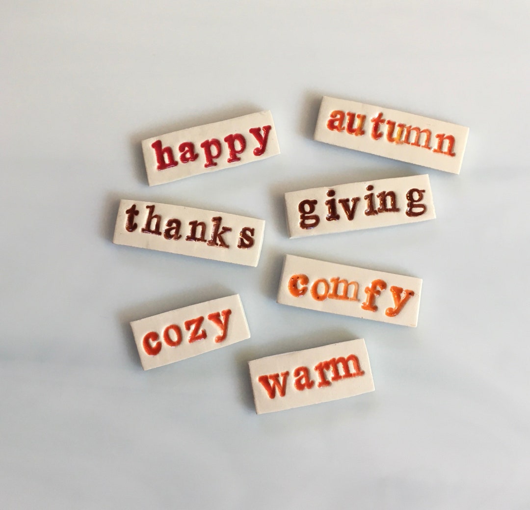 Ceramic Word Tiles, 7 Pcs, 3/8 Lettering Word Tiles for Mosaics, Arts ...