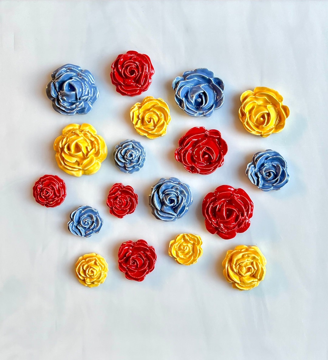 Ceramic Rose Tiles, 6pcs, Choice of Colors, Variety of Sizes and Styles ...