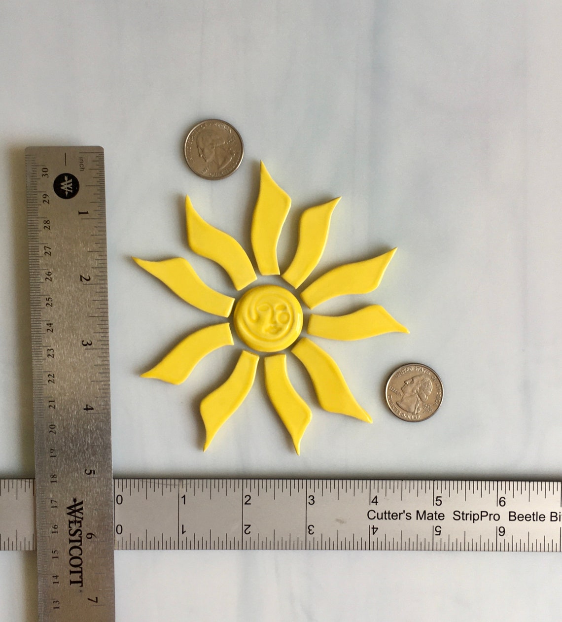 Ceramic Sun Face With Sun Rays 11 Pcs Bright Yellow - Etsy