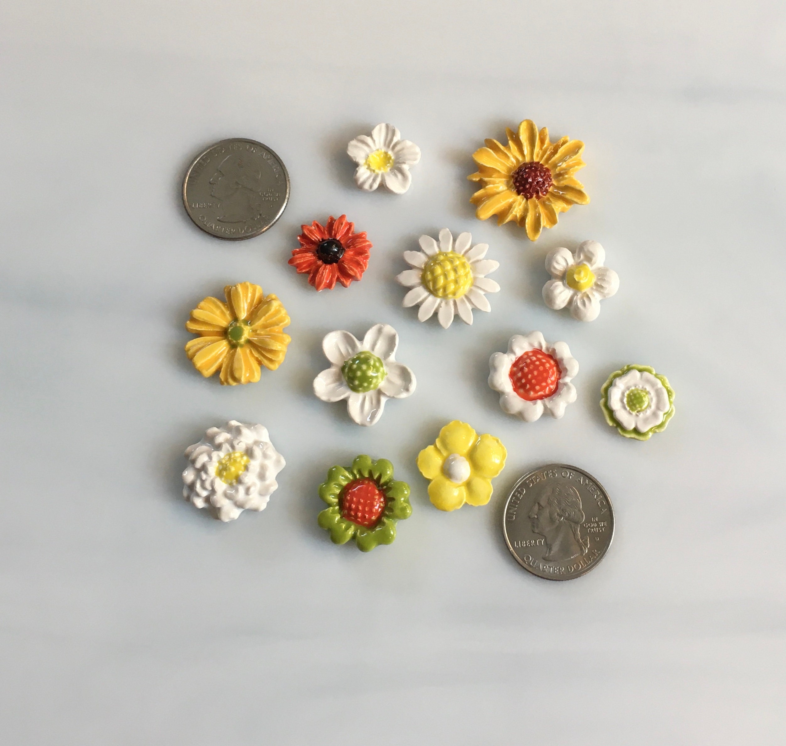 Ceramic Flowers Variety Tiles 12 pcs variety flower tiles | Etsy