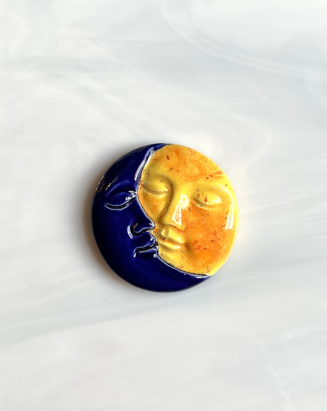 Ceramic Sun/moon Face Tile, 1pc, Choice of Colors, Whimsical Sun/moon ...