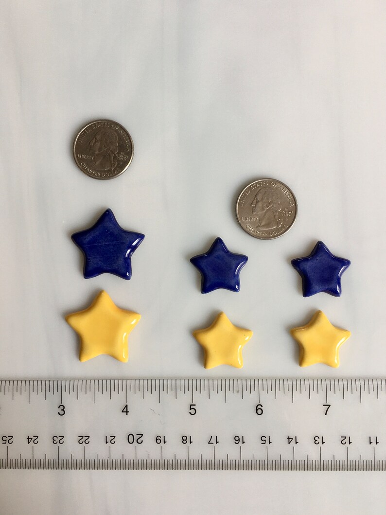 Ceramic Sun/moon Face & Star Tiles, 7pcs, Whimsical Sun/moon Face ...