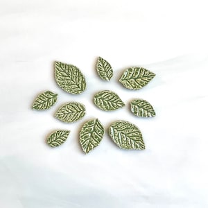 Ceramic Leaf Tiles, 10pcs, Thin Finely Detailed, Five Sizes, Choose ...