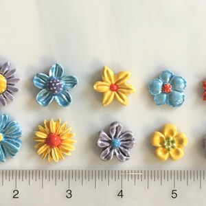 Ceramic Flower Tiles, 12 Pcs, Variety of Shapes and Sizes, Bright Blue ...