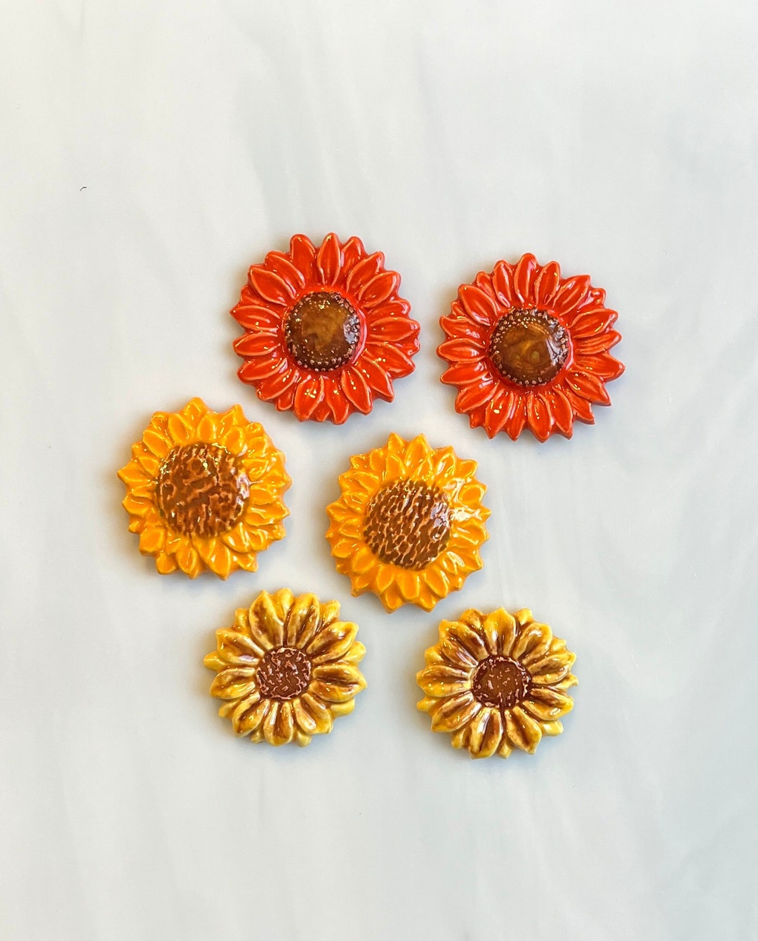 Ceramic Sunflower Tiles, 6pcs, Variety of Styles, Sizes, Colors ...