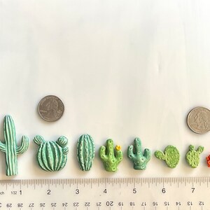 Ceramic Cactus Succulent Tiles, 8pcs, Variety of Styles and Sizes ...