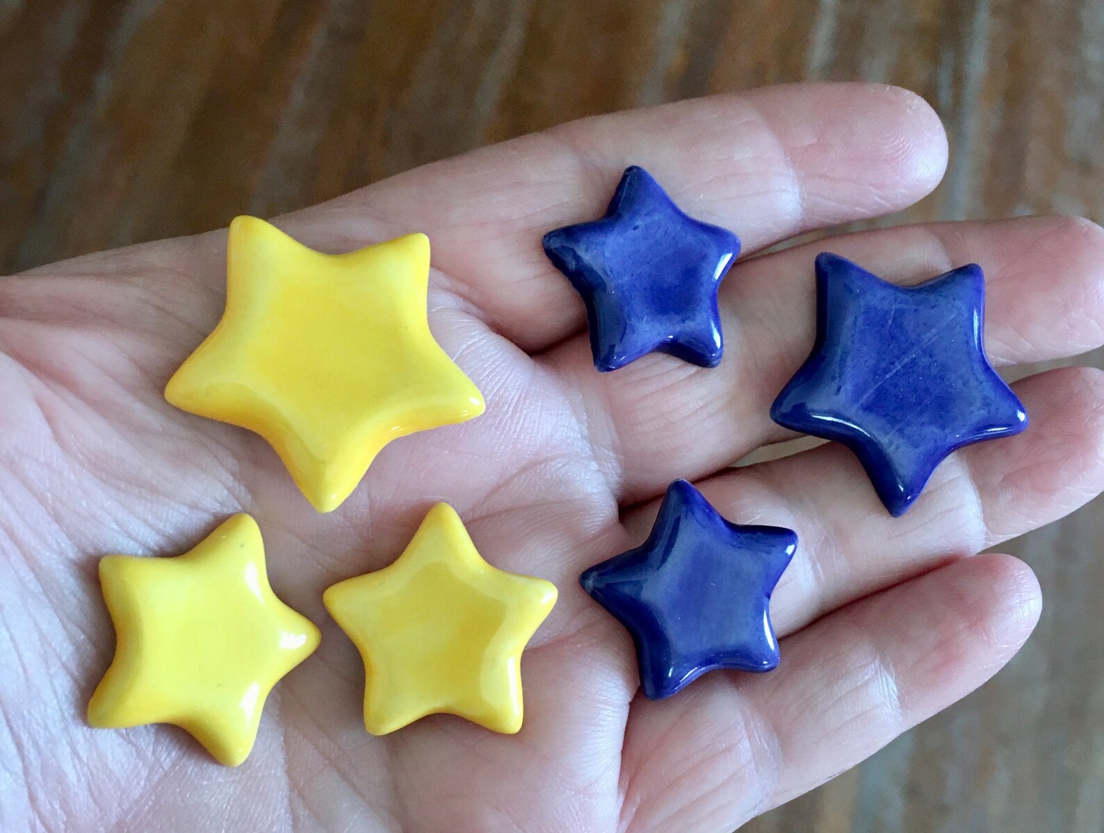 Ceramic Sun/moon Face & Star Tiles 7pcs Whimsical Sun/moon - Etsy