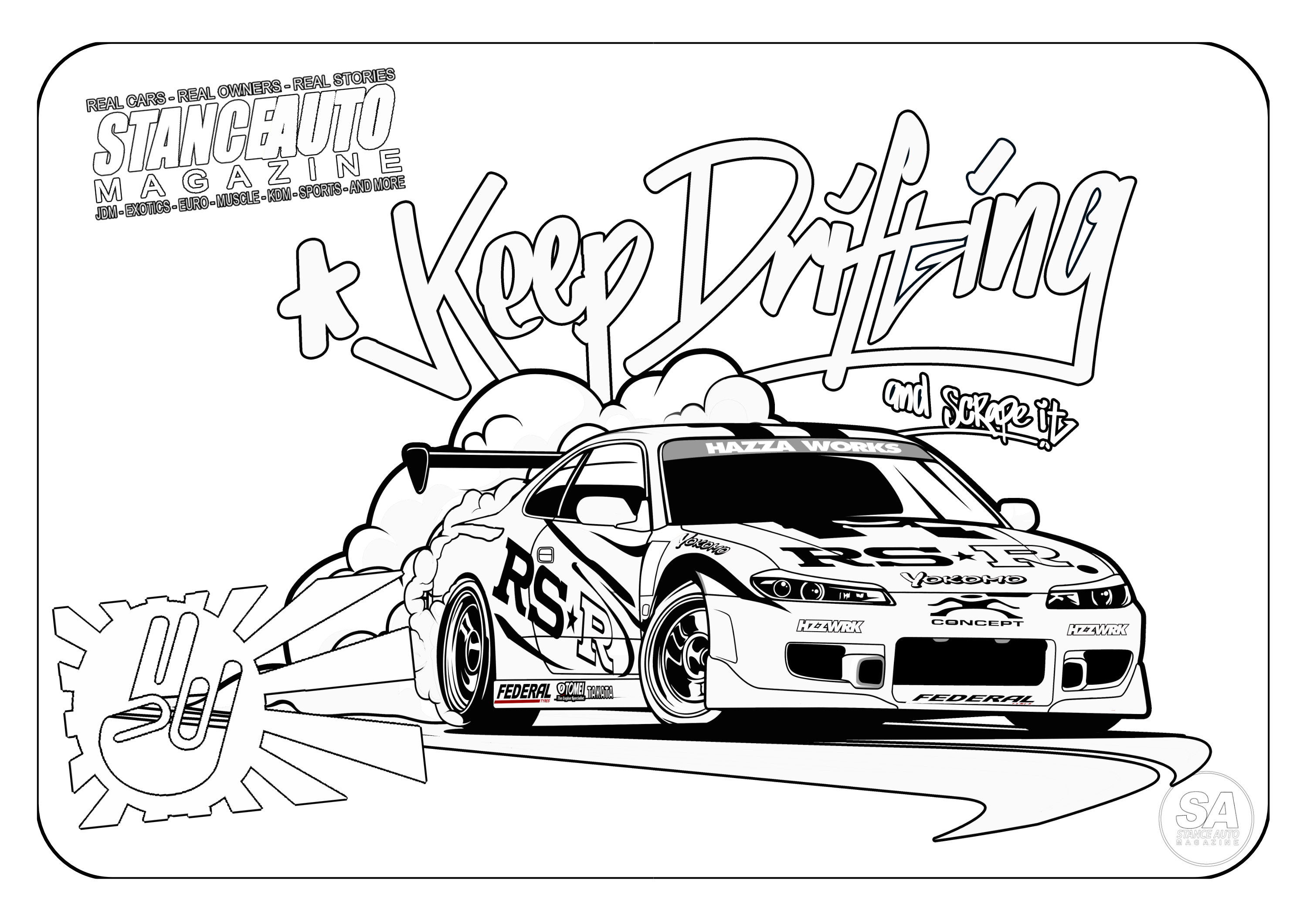 JDM Cars Colouring Book - Etsy UK