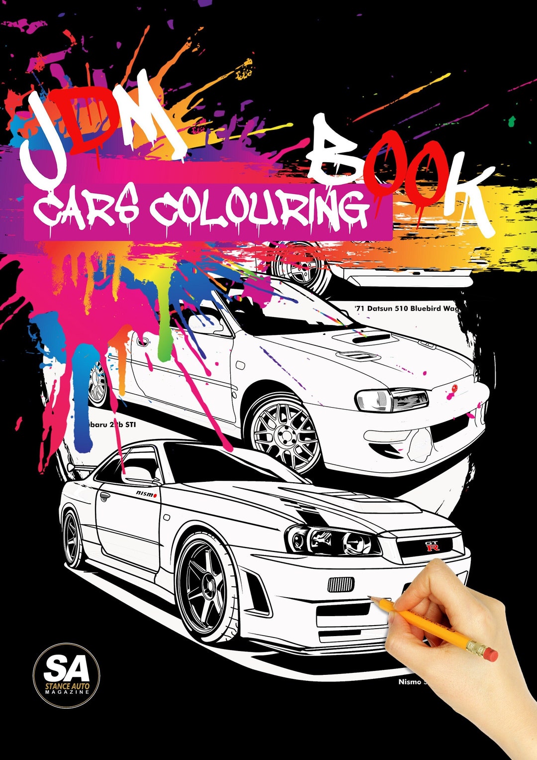 JDM Car Colouring Book - Etsy