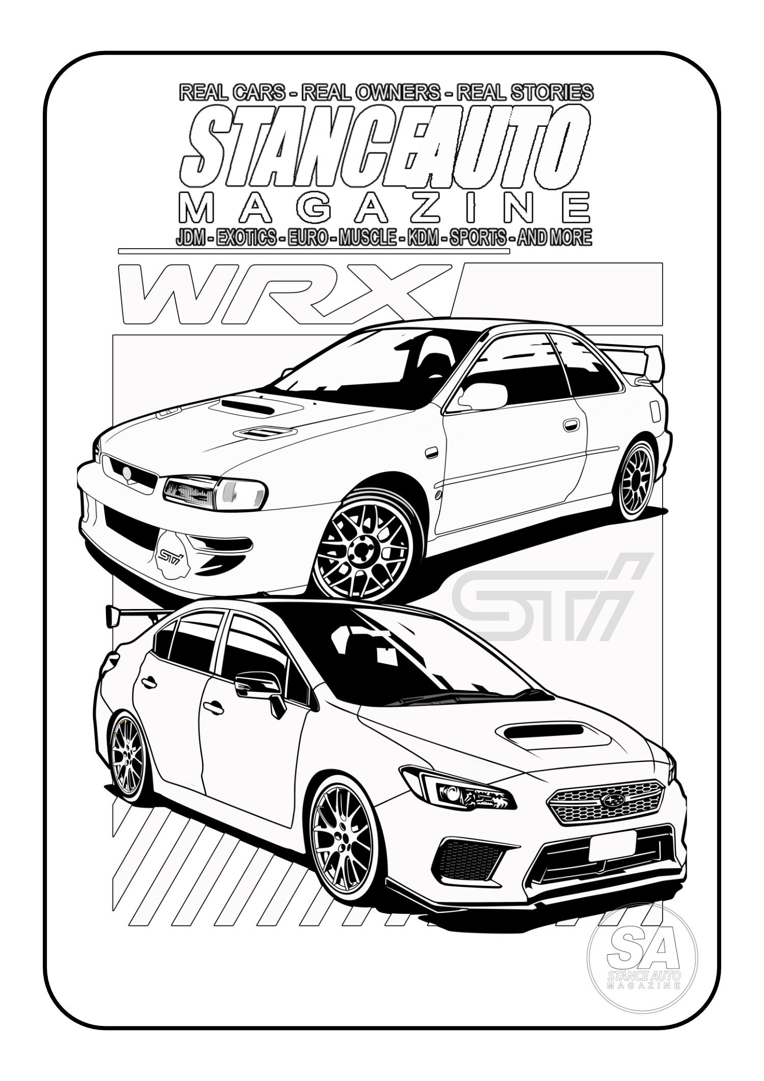 JDM Car Colouring Book - Etsy