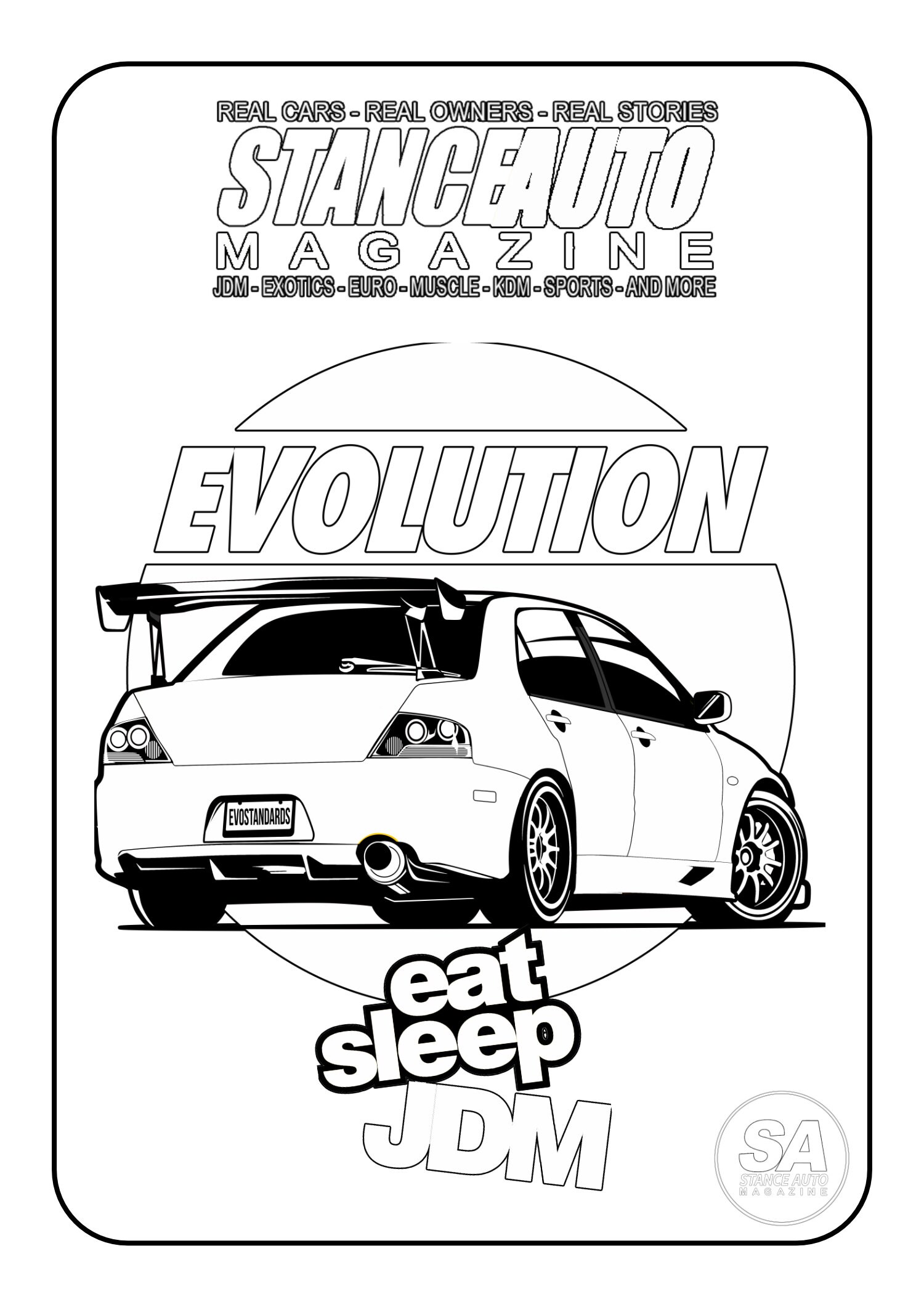 JDM Car Colouring Book - Etsy