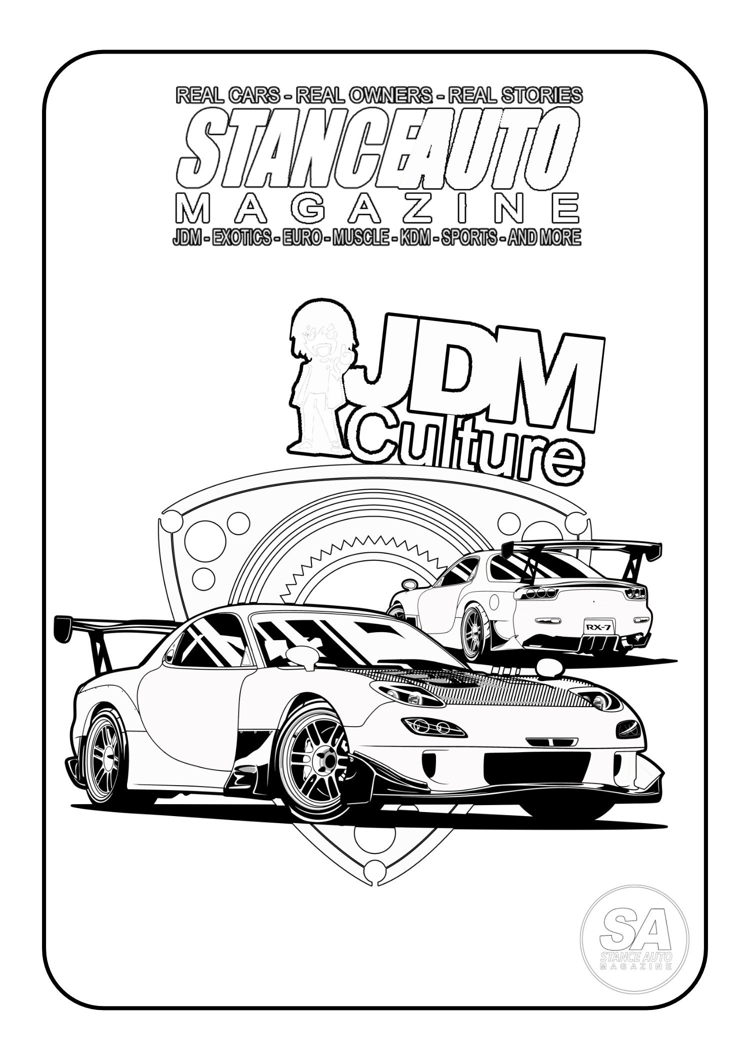 JDM Car Colouring Book - Etsy