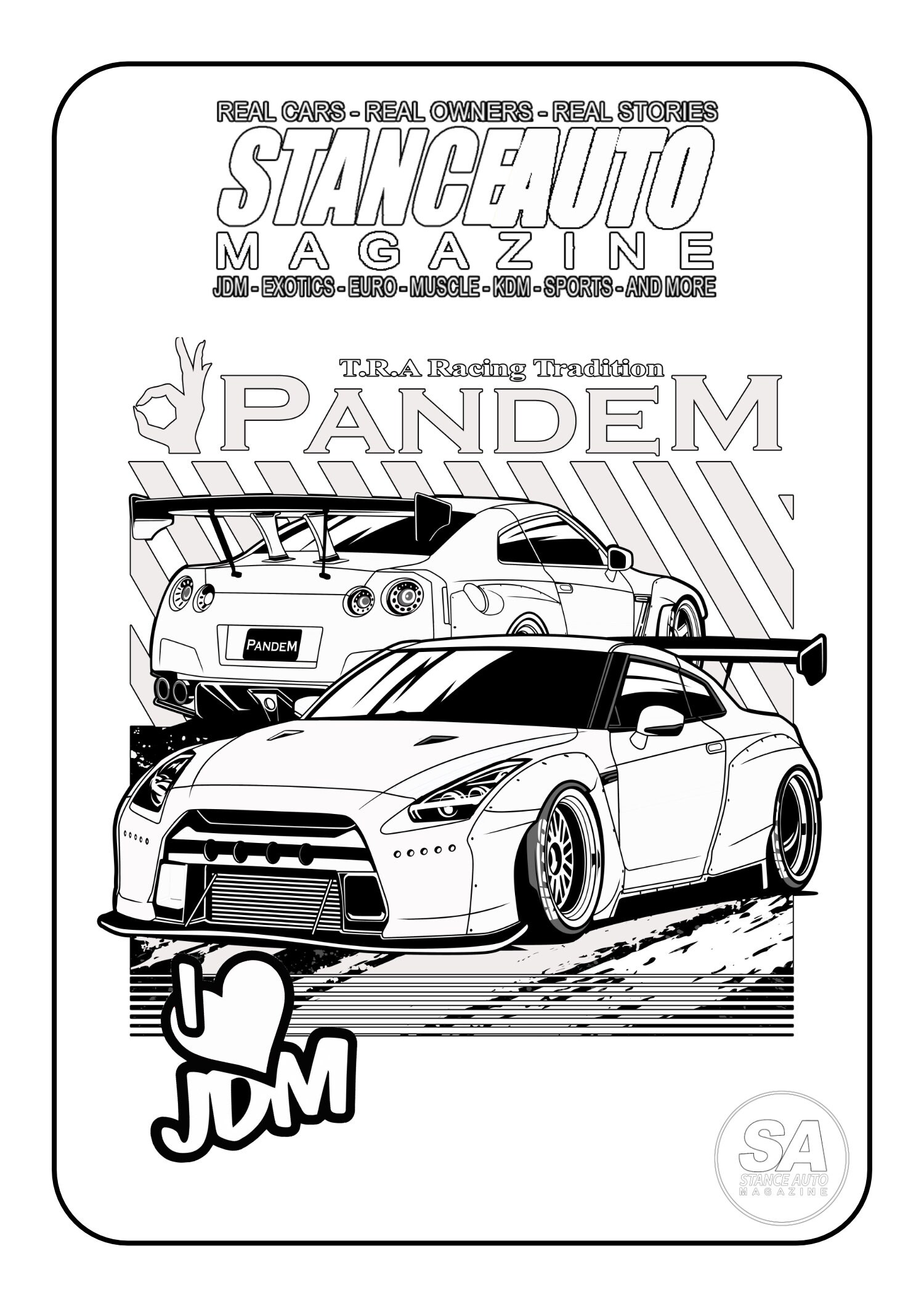 JDM Car Colouring Book - Etsy