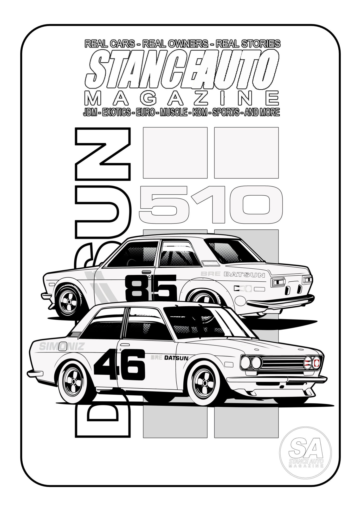 JDM Car Colouring Book - Etsy