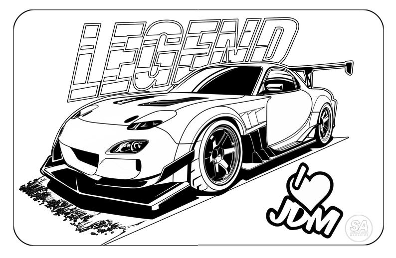 Stance Auto JDM Colouring Book - Etsy Australia