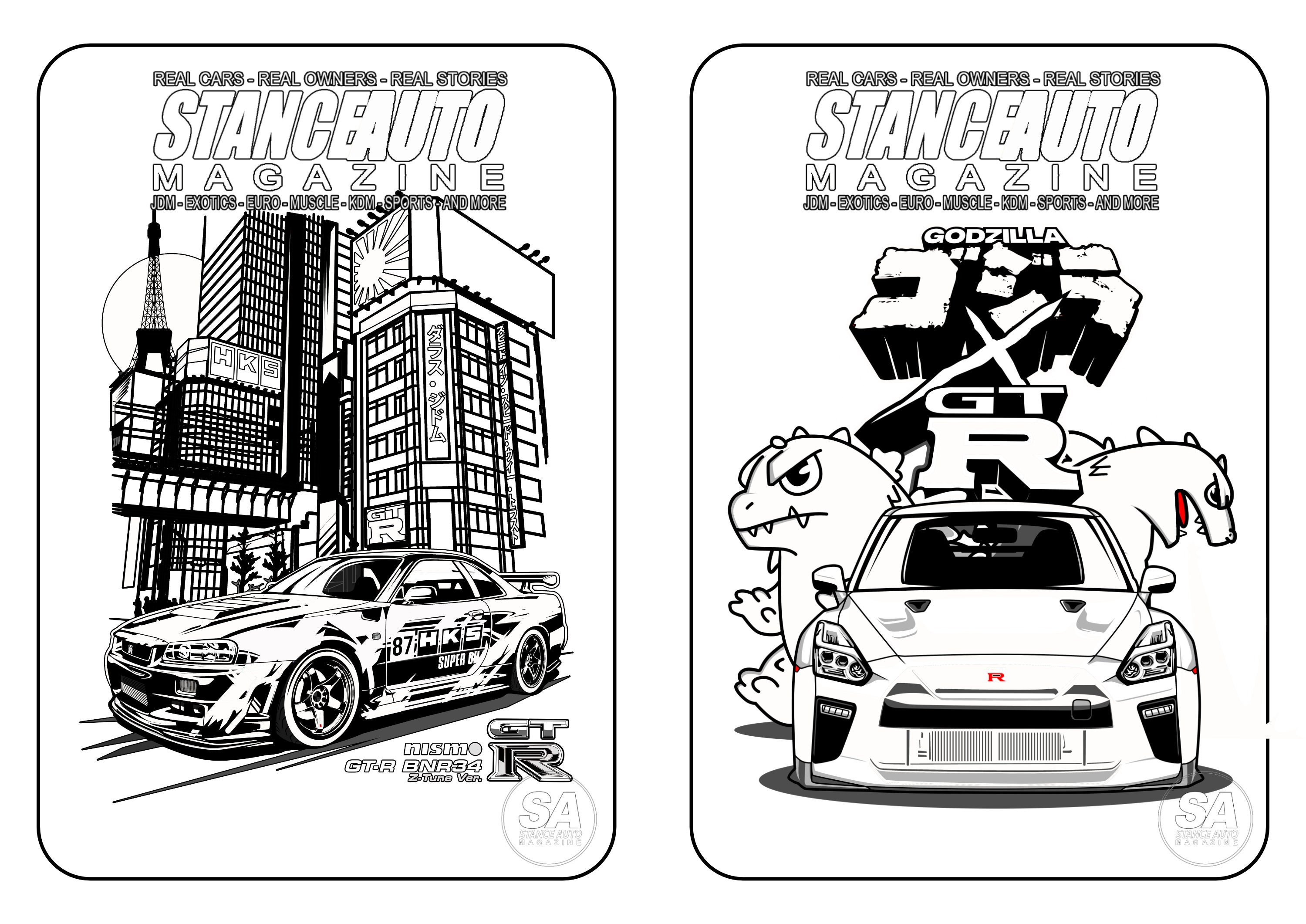 JDM Cars Colouring Book - Etsy