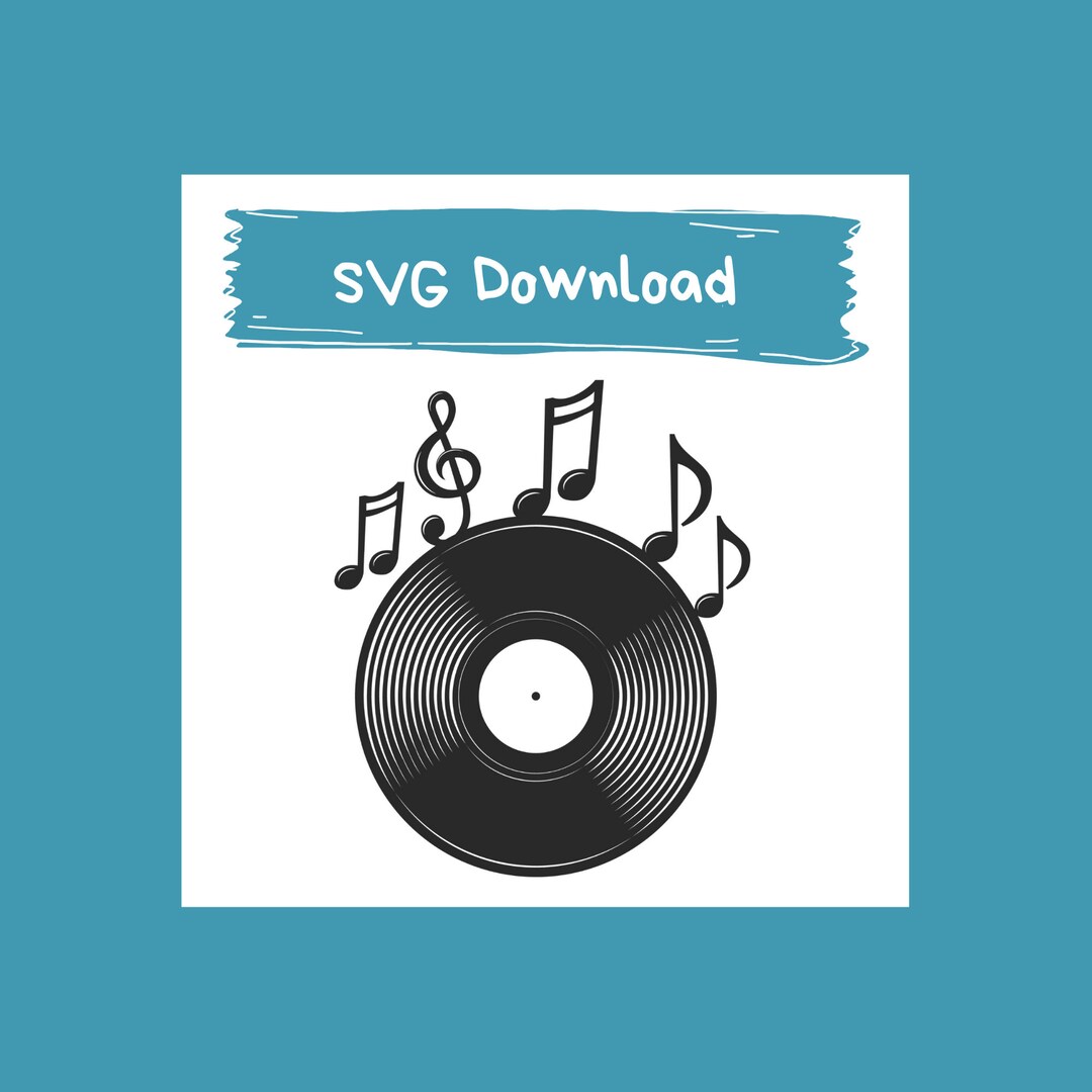 Vinyl Record Music Player SVG Cutting File Music Note SVG Music Symbols ...