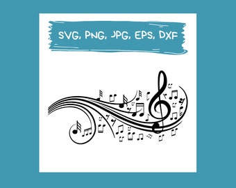 Musical Abstract SVG Music Notes Cup Wrap Svg Cutting File Music Note ...