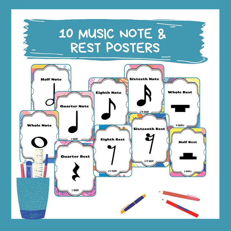 Must-have for Teacher Note Values, Rests, Music Poster, Educational ...