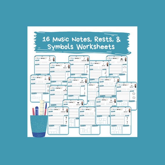 16 Music Notes Rests and Symbols Worksheets Preschool-5th | Etsy