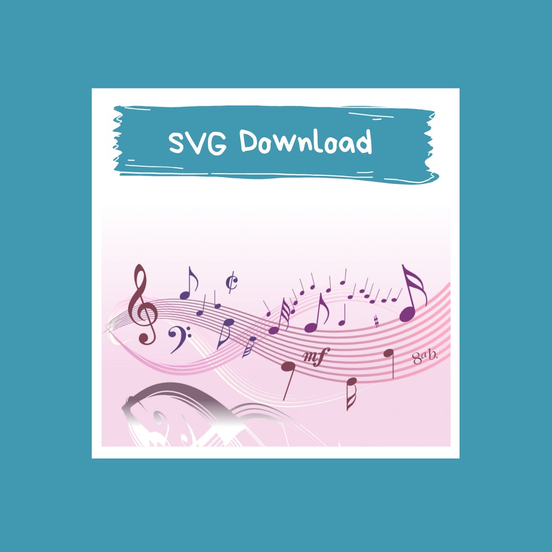 Music Notes Cup Wrap Svg Music Note SVG Music Symbols SVG | Instant ...