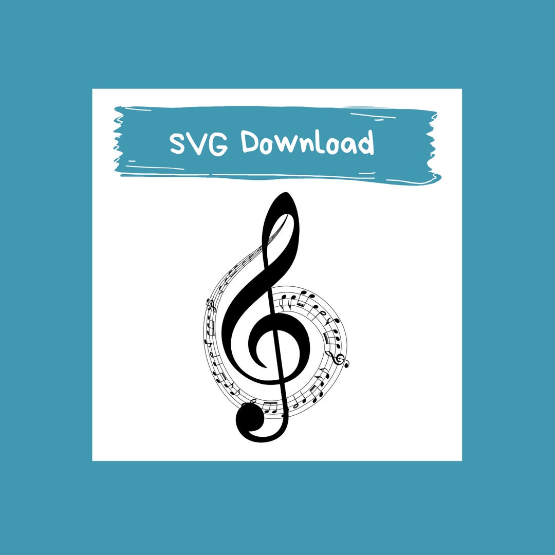 Treble Clef Musical Notes Typography Illustration | Music Note SVG ...