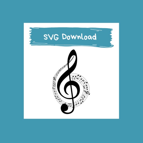 Treble Clef Musical Notes Typography Illustration Music Note - Etsy