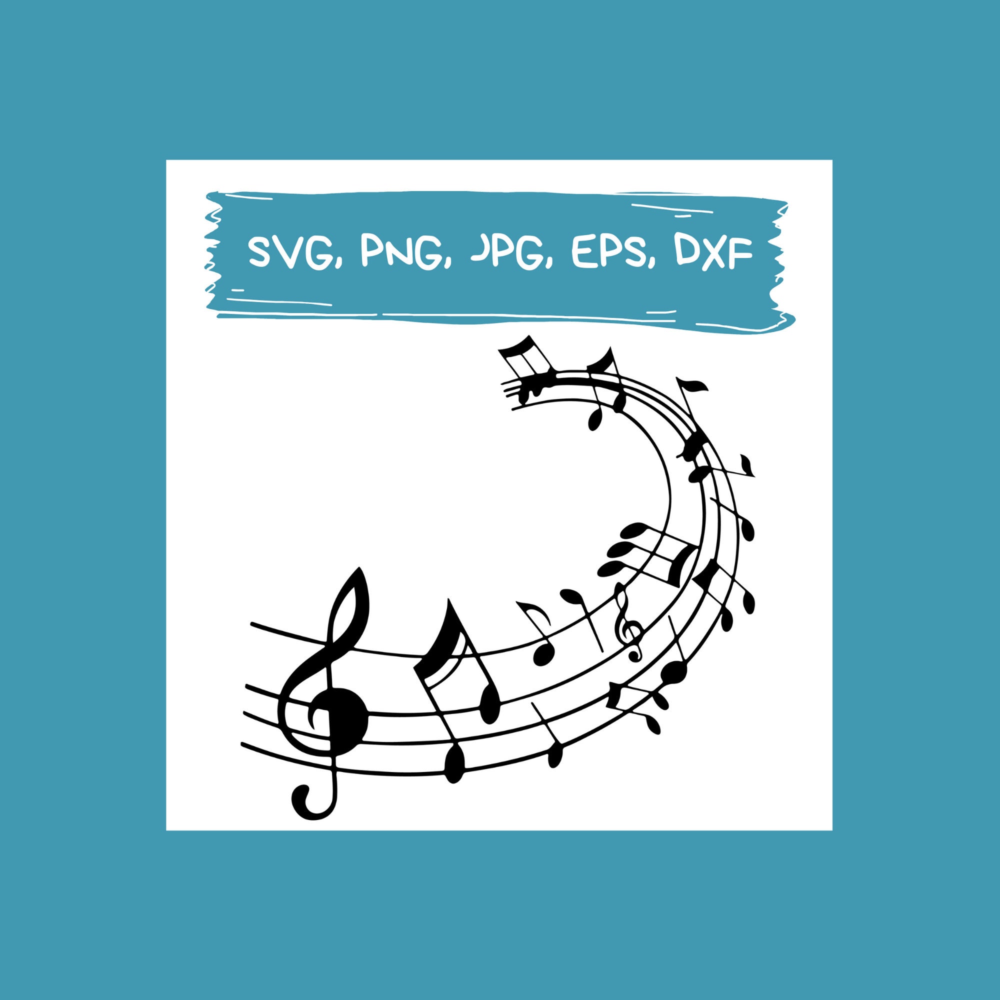 Musical Abstract SVG Music Notes Cup Wrap Svg Cutting File Music Note ...