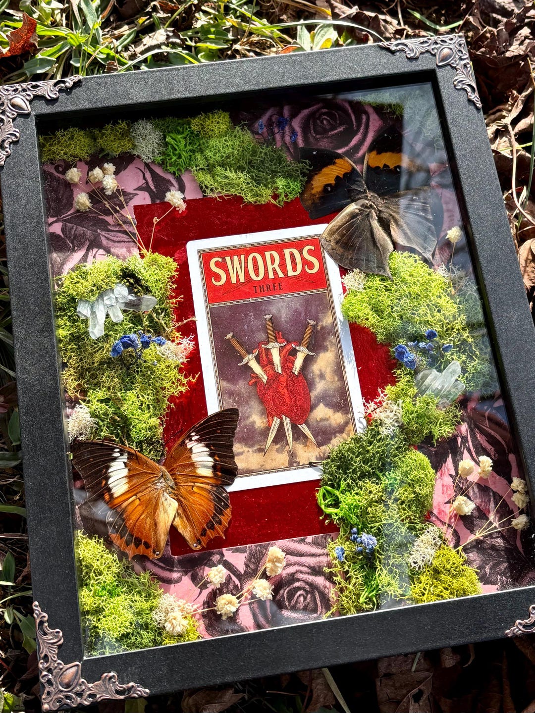 Three of Swords Tarot Card Shadow Box - Etsy