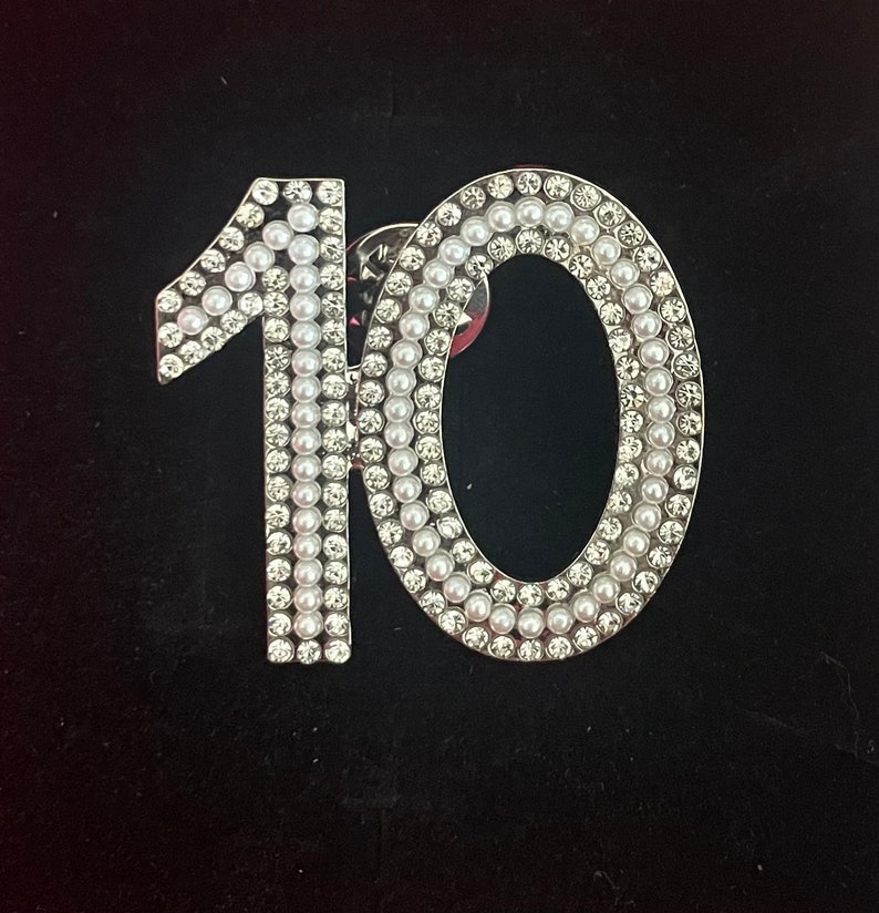 Number 10 Pearl Pin - Etsy