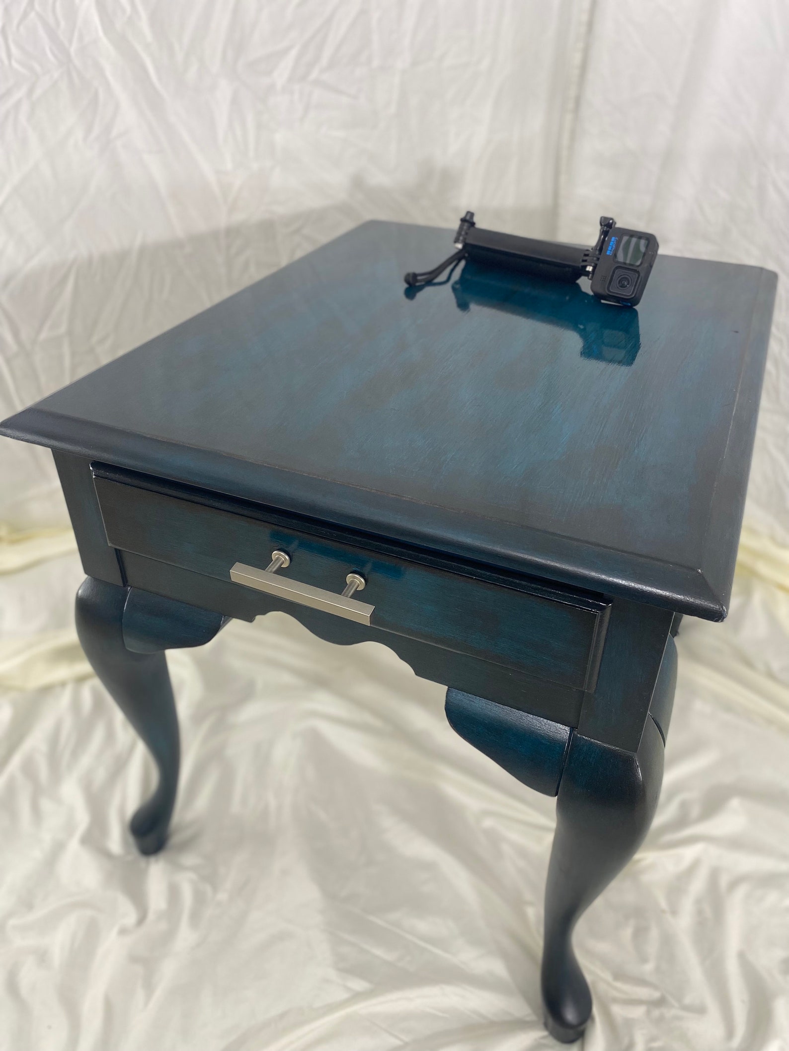 Green End Table With Custom Green Black Distress Finishes, Vintage End ...