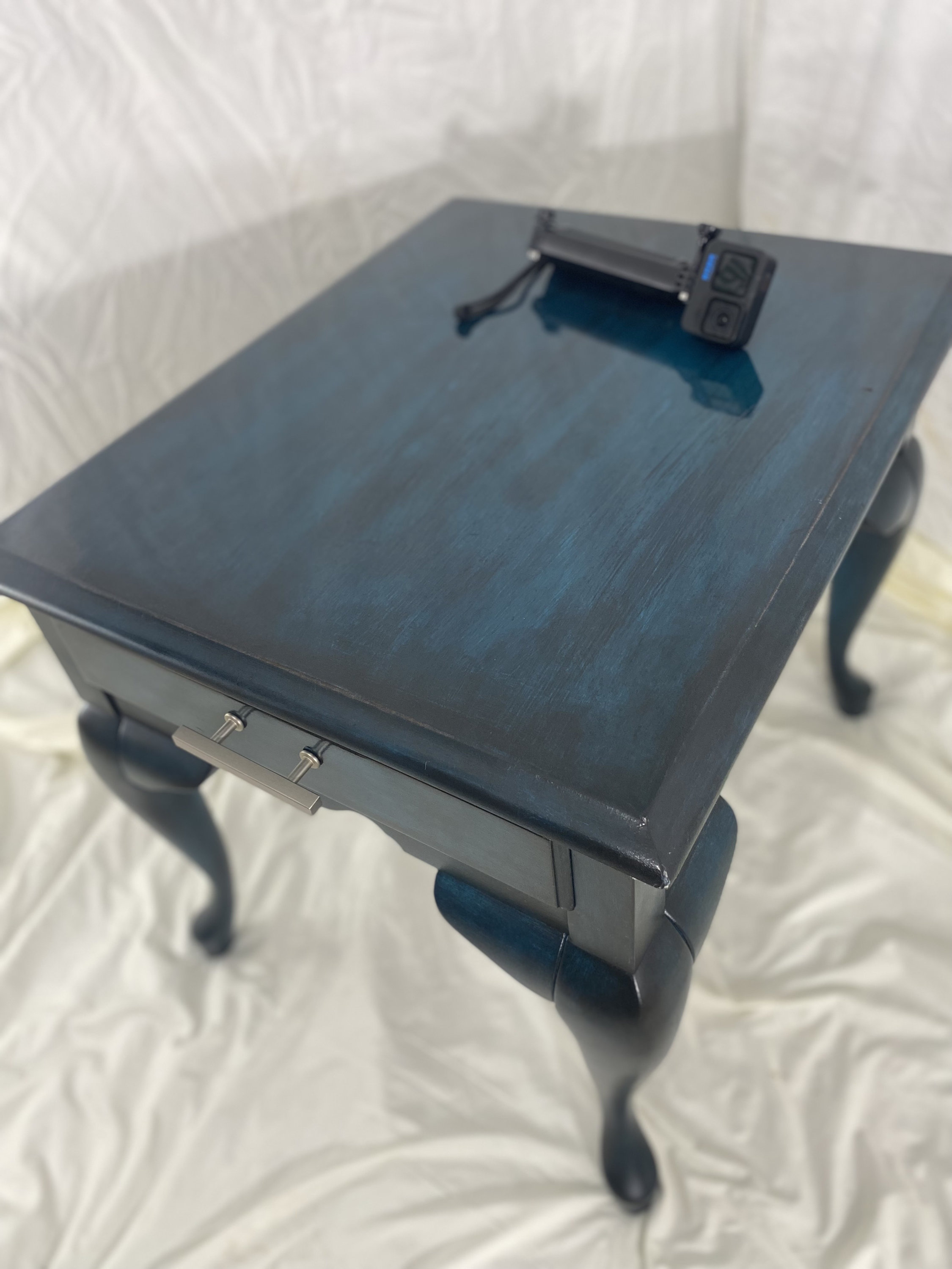 Green End Table With Custom Green Black Distress Finishes, Vintage End ...